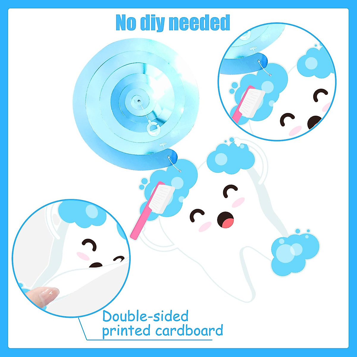 Tooth Party Hanging Swirls First Tooth Party Decoration 20Pcs Tooth Birthday Party Decorations Teeth Baby Shower Decor Hanging Streamers for Dental Party Baby Shower Supplies