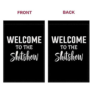 YaoChong Welcome to The Shitshow Garden Flag 12.5 x 18 inch, Game Funny Summer Farmhouse Rustic Flag Yard Outdoor Decoration