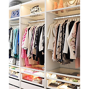 Closet Rods for Hanging Clothes, 17 to 99 Inches Stepless Adjustable Metal Closet Rod, 1.3 Inches Heavy Duty Clothes Hanging Rod for Closet Wardrobes Laundry RV