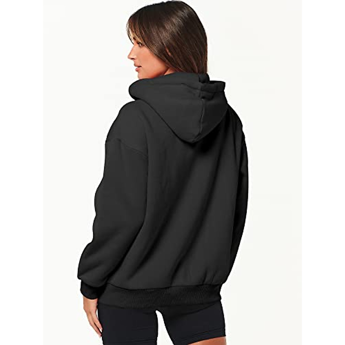 ANRABESS Women's Gothic Clothes 2023 Cotton Oversized Fleece Hoodies Cute Teen Girl Tops Casual Jackets Sweatshirts Zip Up Y2k Hoodie Trendy Clothing Black A989heise-M