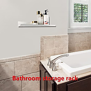 YeulYuuri Shower Shelf,No Drilling Shower Shelf Wall Mounted,Large Size, 15.5 x 5 x 1.89 inch, Stainless Steel Rack Wall Mounted Storage Organizer for Kitchen…