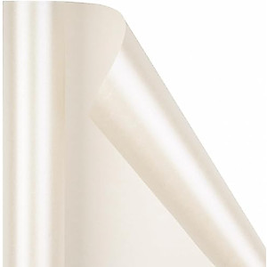 WRAPAHOLIC Premium Pearl Glossy Wrapping Paper - Off White - 17in x 32.8ft Roll, 46 Sq. Ft