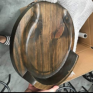 BOKKOLIK Set of 2 Bar Stools | Industrial Vintage Style | Swivel Wooden Seat | Bar Counter Height Adjustable 24-30inch | with Mini Backrest