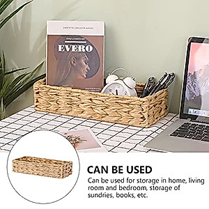 Woven Storage Basket Desktop Sundries Organizer Books Box Container Home Decorative Wicker Baskets/205