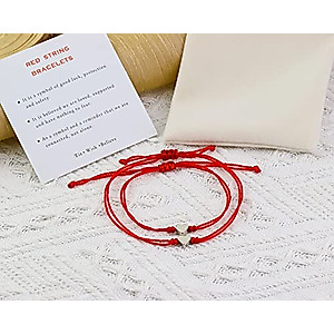SmileBelle Red String Bracelet Red Bracelet for Protection Matching Heart Bracelets Friendship Bracelets for Teen Girls as Mother Daughter Bracelets, Couples, Sisters and Friends Bracelet Gift