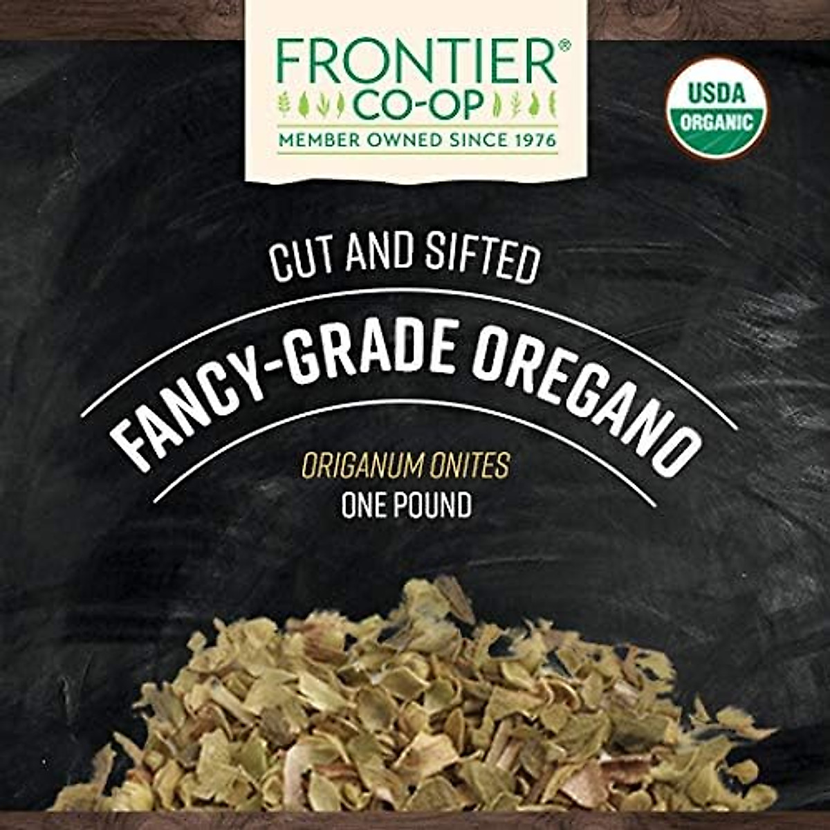 Frontier Co-op Mediterranean Fancy Oregano Leaf, 1-Pound Bulk, Great On Pizza, Italian & Mexican Fare, Kosher
