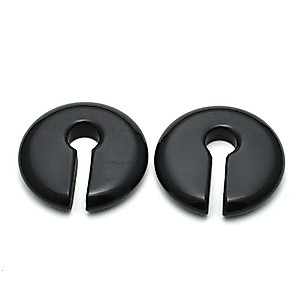 Pair of Black Obsidian Round/Flat Keyhole Ear Weights (STN-687) fits sizes 1/2" (12mm) and up