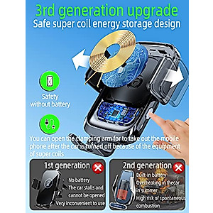 WCKESI Truck Phone Holder Wireless Charger Mount for Car 15W QI Smart Fast Wireless Charging Long Heavy Duty Cell Phone Mounta for Pick-Up Trucker Driver,for iPhone, Samsung,LG