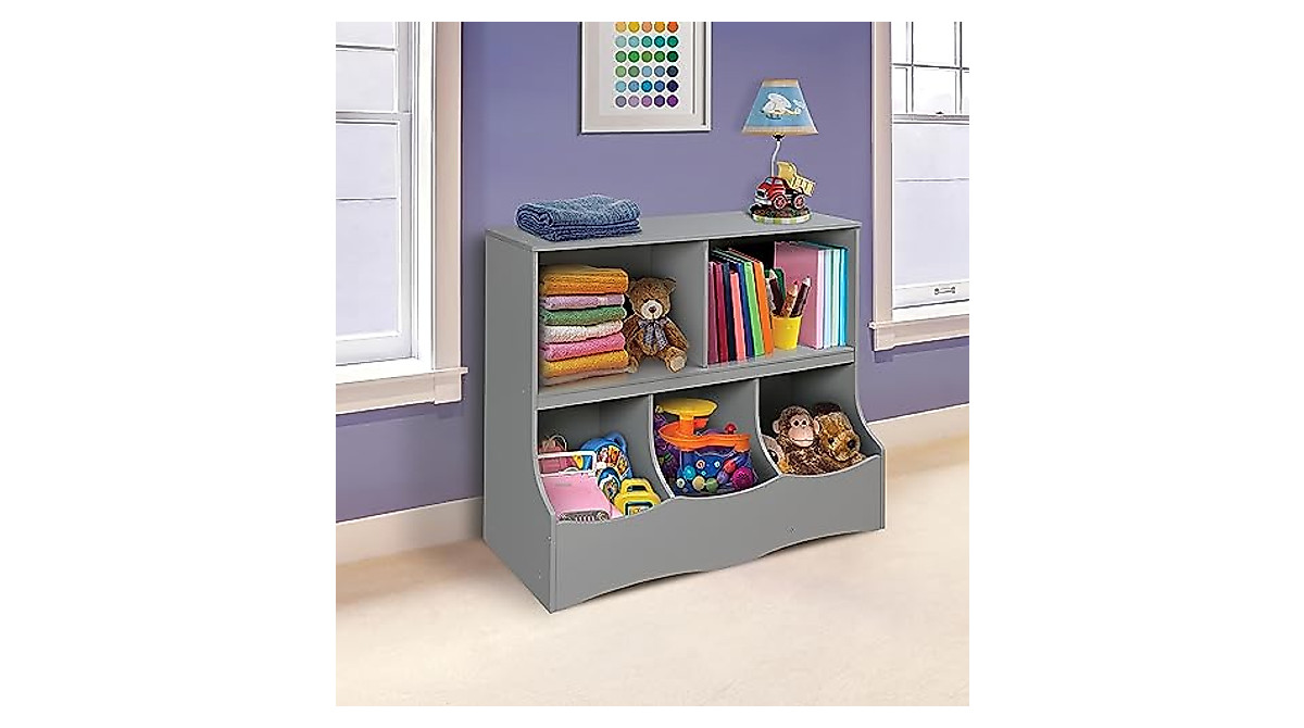 Badger Basket Multi-Bin Toy Organizer & Book Shelf