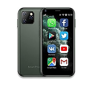 XS11 2.5in Mini Smart Phone, Unlocked Cellphone 6.0 1GB 8GB ROM 2023 New Years Phone Gifts for Kids (Dark Night Green)