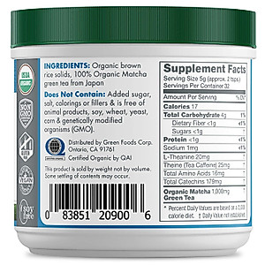 Green Foods Organic Matcha Green Tea, 5.5 Ounce