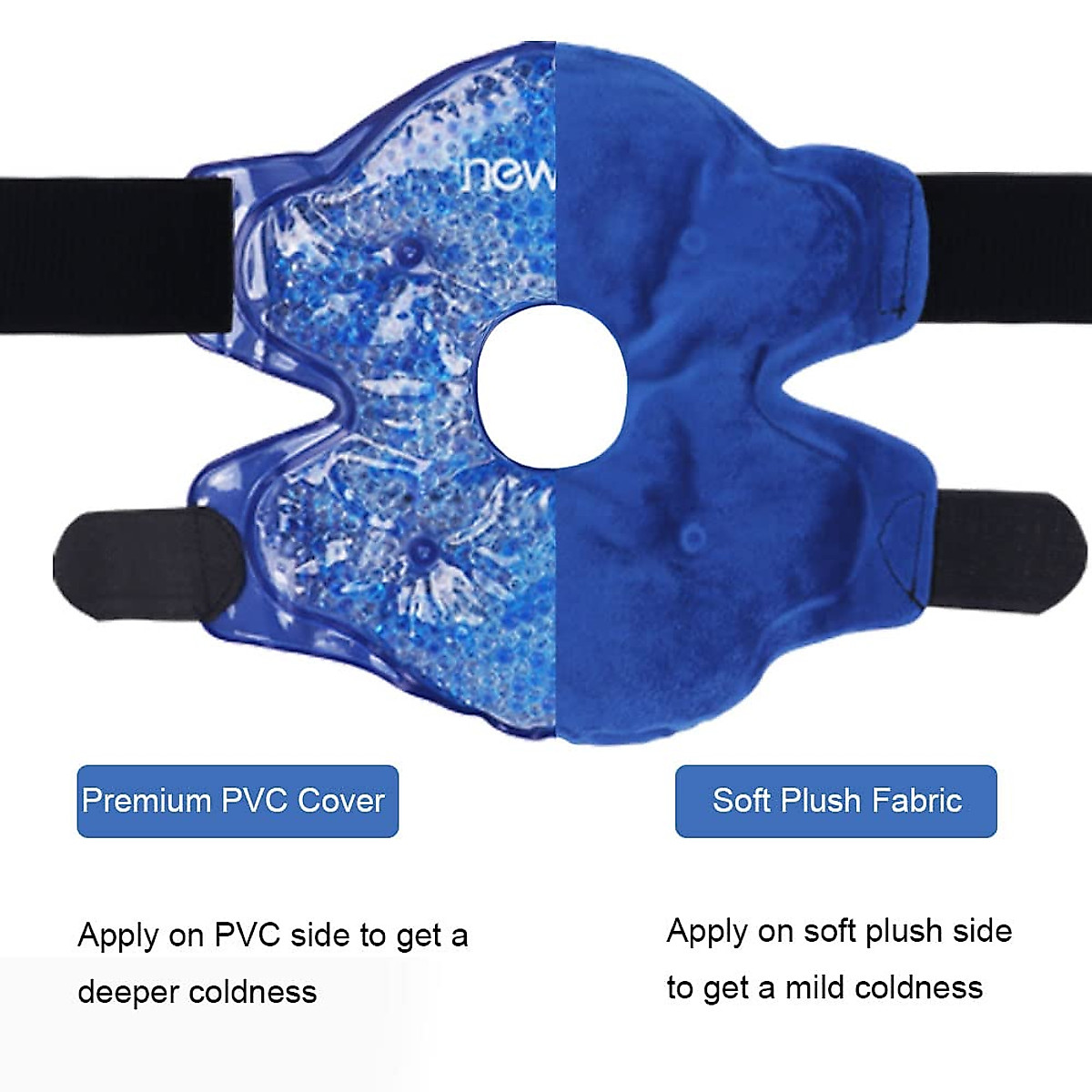 NEWGO Gel Beads Knee Cold Pack for Injury Reusable Ice Packs for Knee Replacement Surgery, Arthritis, Swelling, Bruises - 2 Pack