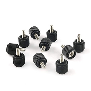 E-outstanding #6-32 Thumb Screw 10PCS #6-32 Black Nickle Plated Carbon Steel Philips PC Computer Case Thumbscrews Hand Tighten Thumb Screws