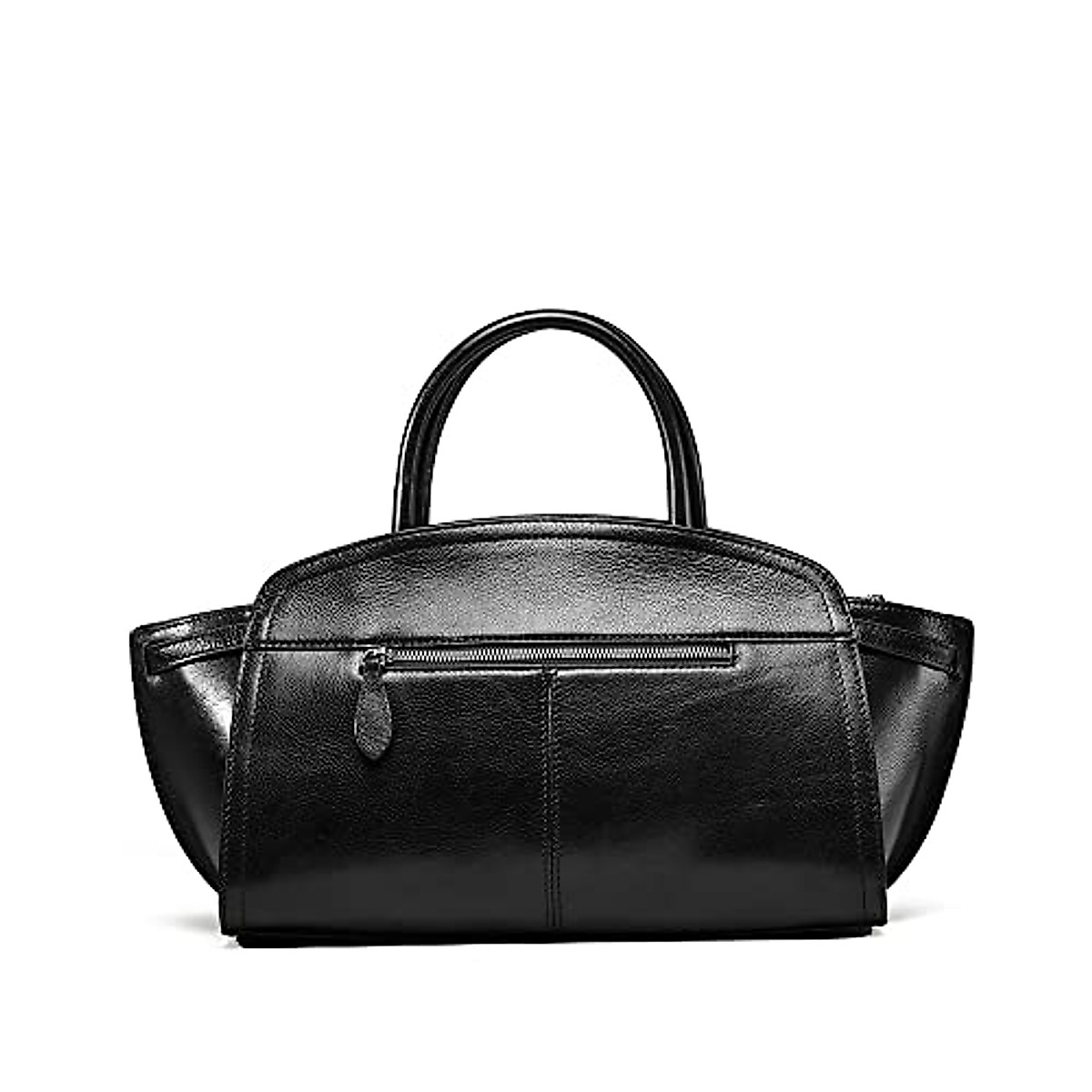 Erivis Genuine Leather Handbags For Women Crossbody Purse Vintage Hobo Bags Top Handle Bags Brown (Black)