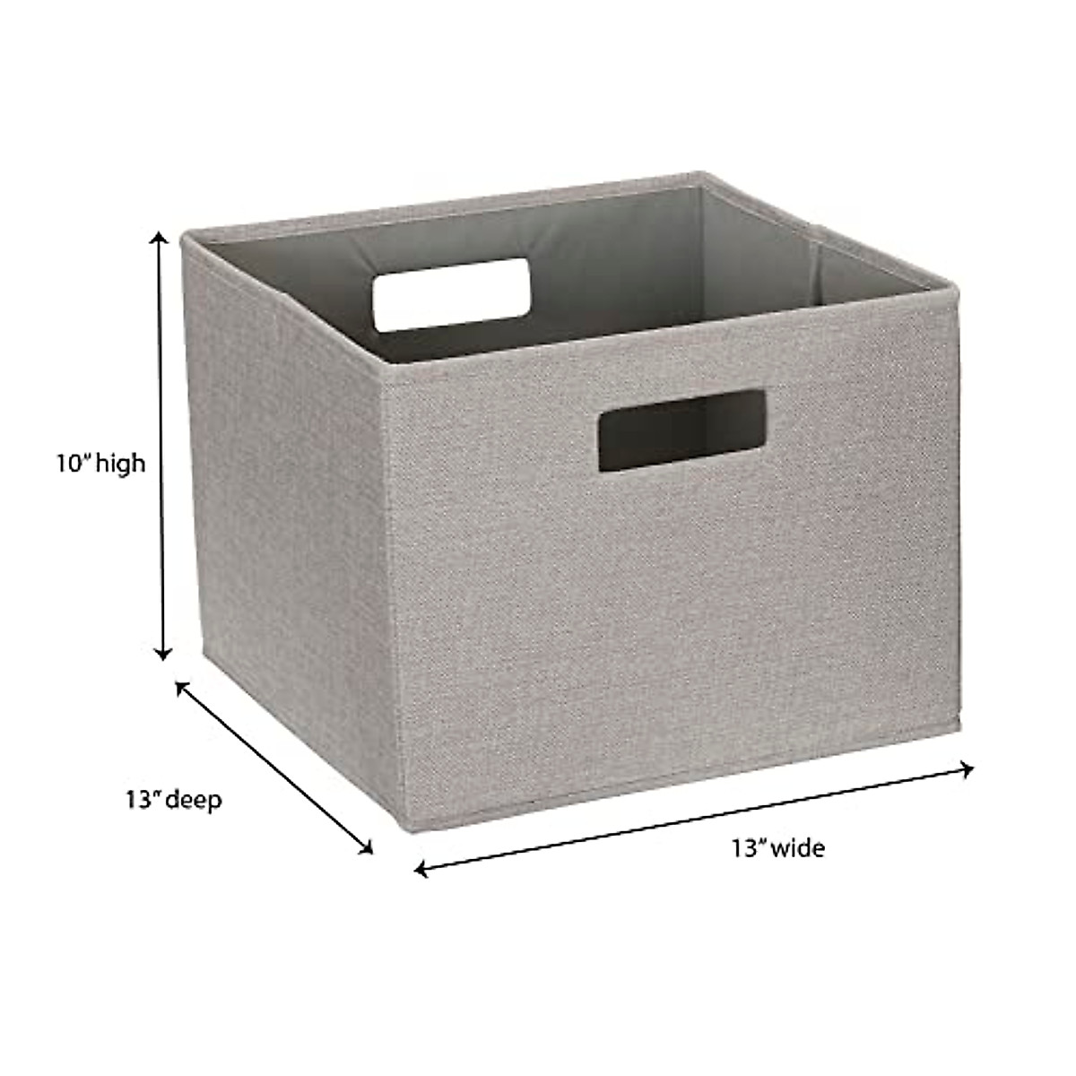 Household Essentials Fabric Storage Bins 2 Piece Set, Strong Poly-Woven Fabric, Sturdy Chipboard Sides