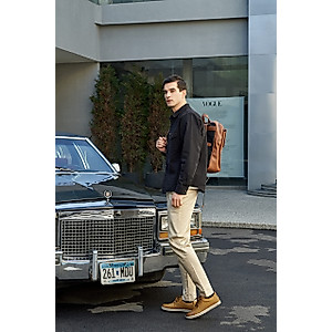 Jousen Men's Fashion Sneakers Leather Retro Casual Shoes for Men Breathable Dress Mens Sneakers (AMY5100A Brown 08)