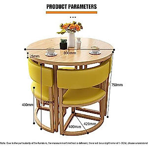 Dining Table and Chair Set, Folding Dining Table C Modern Conference Room Table,Business Dining Table,Negotiation Reception Tables and Chairs,Space-Saving Sales Office Shops Meetings 80cm Small Round