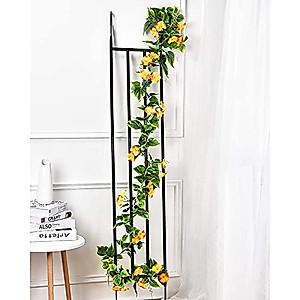 WSND 90 Inch Artificial Morning Glory Flower Vines,2PCS Flowers Hanging Green Plants Silk Garland Greenery Garland Morning Glory for Wedding Garden Wall Fence Home Decor
