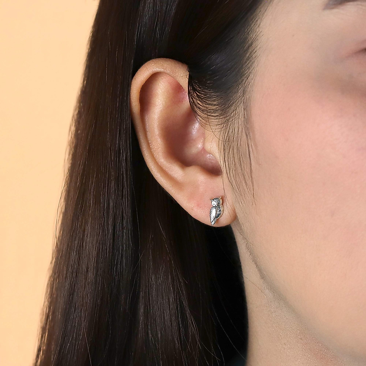 Boma Jewelry Sterling Silver Owl Stud Earrings