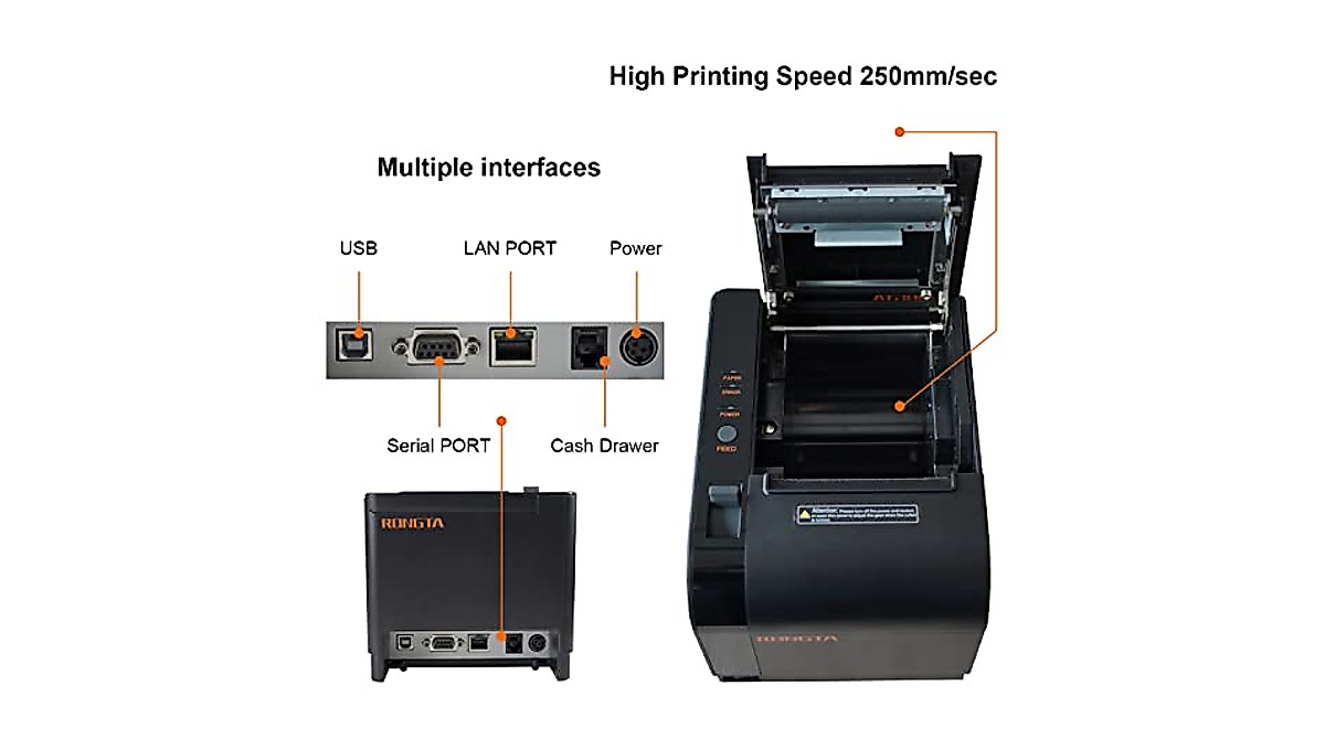 Rongta RP820 Thermal Receipt Printer - Fast 80mm POS Printing