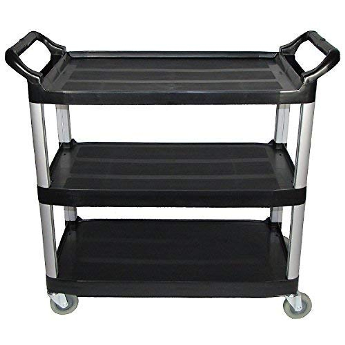 Utility Service Cart - 3 Shelf - 450 Lbs Capacity W 33" x H 38" x D 17" Black