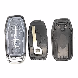 Replacement Keyless Entry Remote Smart Key Fob Shell Case Fit for Ford F150 Fusion Explorer Mustang Lincoln MKZ MKC 5 Buttons Button Pad Cover (Black, 5 Buttons)