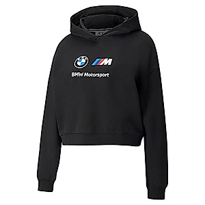 PUMA Women's Standard BMW M Motorsport Essentials Logo Hoodie, Puma Black, Large