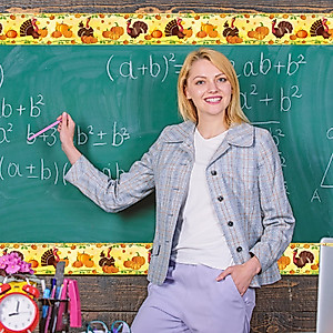 Thanksgiving Turkey Bulletin Board Border Fall Pumpkin Borders for Classroom Decoration 36Ft