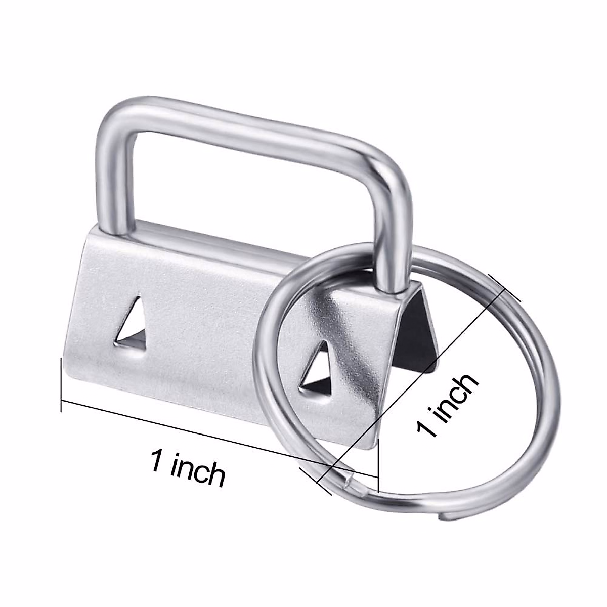 HORNO 50 Pieces of 1 Inch Key Fob Hardware Key Chain Fob Wristlet Hardware with Key Ring