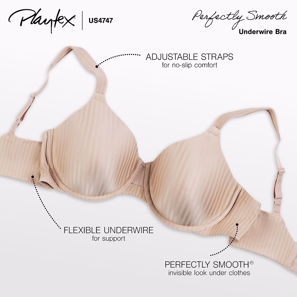 Playtex Women's Secrets All Over Smoothing Full-Figure Underwire Bra US4747