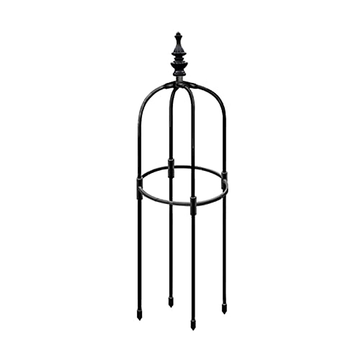 Metal Garden Obelisks, Climbing Plant Support Cage, Steel Pipe Obelisk Trellis for Climbing Plants, Rose and Plants, Black, White, Height: 90cm|120cm|150cm, Circle Diameter: 20cm|25cm|28cm. (Color :