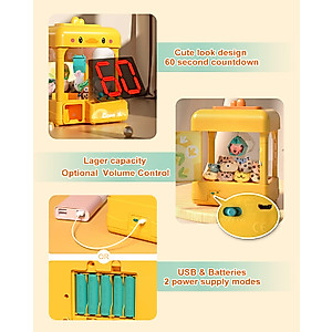 cxjoigxi Large Claw Machine for Kids Adults with Prizes, Adjustable Sound & Light, 2 Power Modes, Candy Mini Vending Crane Machines, Electronic Arcade Game Dispenser Toy for Girls Boys Gift - Duck