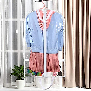 Maitys Clear PVC Hanging Costume Garment Bag Costume Bags Suit Cover with Zipper Pockets for Storage Travel Dance Garment (Classic Style)