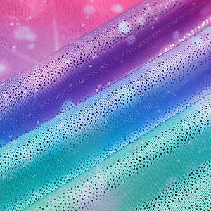 Leotards for Girls Gymnastics Ballet Dance Outfit Toddler Kid Athletic Dance Wear Shiny Rainbow Stars Biketard (Rainbow Sparkle, 4-5T)