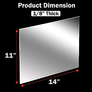 CALPALMY (2-Pack 11 x 14” Clear Acrylic Sheet Plexiglass – 1/8” Thick; Use for Craft Projects, Signs, Display Cases, Sneeze Guard and More; Cut with Cricut, Engraver, Saw or Hand Tools