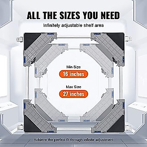 VEVOR Mini Fridge Stand, 27'' Universal Mobile Base with 4 Strong Feet, 4 Locking Swivel Wheels, Adjustable Furniture Mover Mobile Base for Washing Machine, Refrigerator, Washer and Dryer