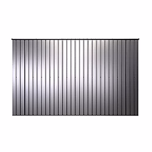 Arrow Shed Elite 10' x 4' Outdoor Lockable Pent Roof Steel Storage Shed Building, Silver