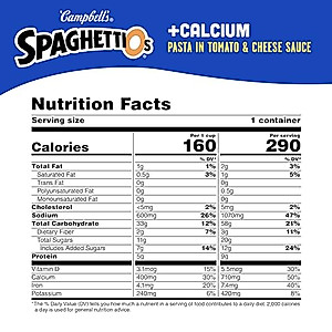 Campbell's SpaghettiOs Original Canned Pasta Plus Calcium, 15.8 oz Can (Pack of 12)