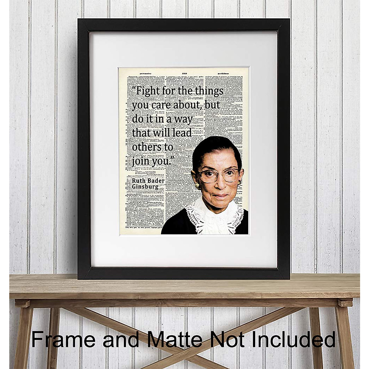 Ruth Bader Ginsburg Wall Art - RBG Motivational Quote Home Decor, Room Decoration for Office, Bedroom - Inspirational Gift for Women, Attorney, Lawyer, Liberal Feminist - Picture Poster Photo Print