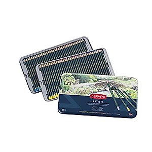 Derwent Artists Colored Pencils, 4mm Core, Metal Tin, 72 Count (32097)