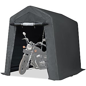 ADVANCE OUTDOOR 6X8 ft Outdoor Portable Storage Shelter Shed with 2 Rolled up Zipper Doors & Vents Carport for Motorcycle Waterproof and UV Resistant Anti-Snow Portable Garage Kit Tent, Gray