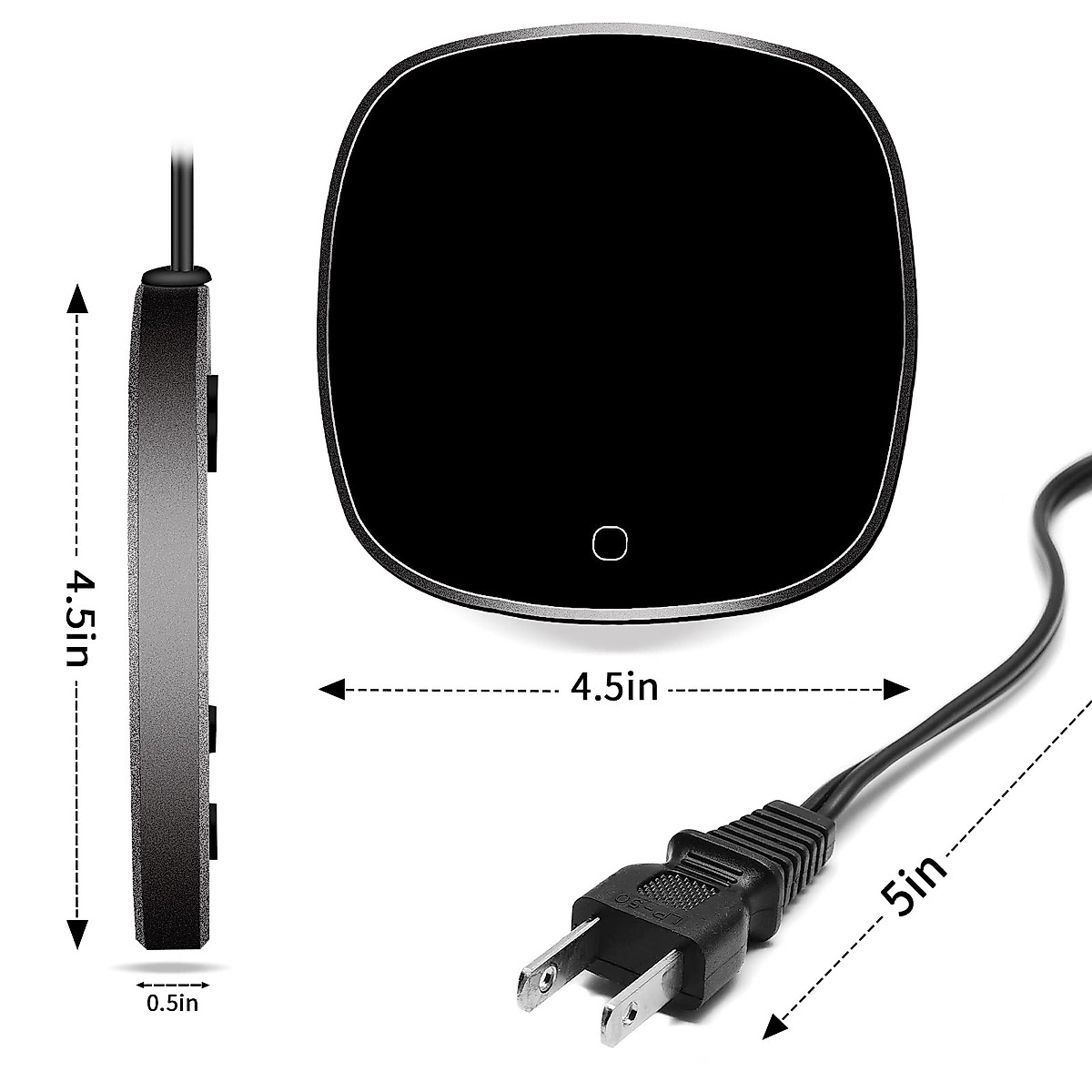 Coffee Mug Warmer, Coffee Cup Warmer for Desk with Auto Shut Off, Electric Beverage Warmer with 2 Temperature Settings, Candle Wax Cup Warmer Heating Plate for Hot Tea, Water, Cocoa, Milk