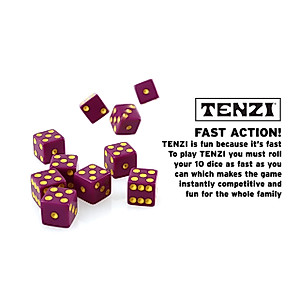 TENZI Party Pack Dice Game - A Fun, Fast Frenzy for The Whole Family - 6 Sets of 10 Colored Dice with Storage Case - Colors May Vary