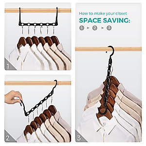HOUSE DAY Space Saving Plastic Clothes Hangers, 20 Pack, Black, Professional Brand, Ideal for Closet Organization, Can Hold Up to 30 Pounds