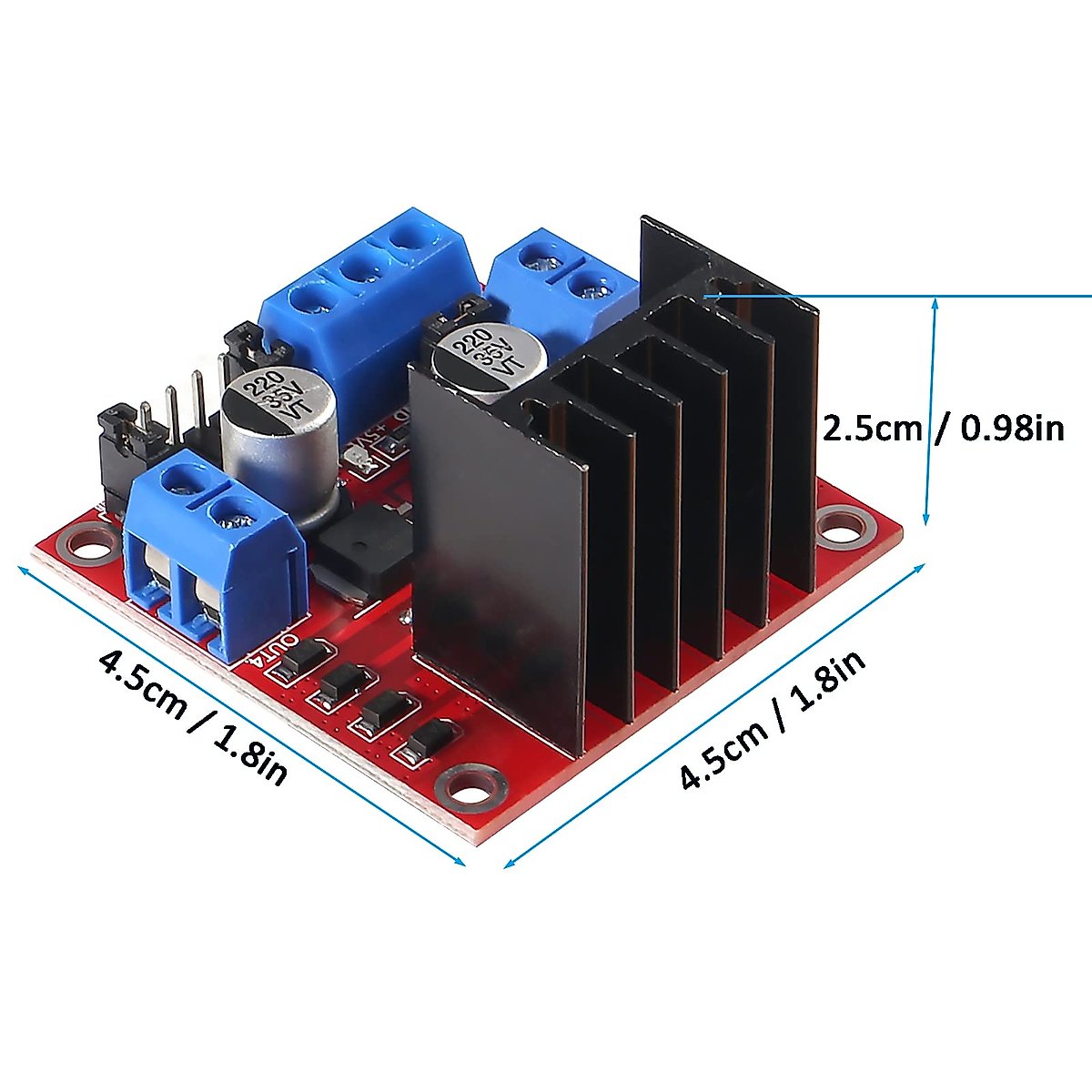 AEDIKO 4pcs L298N Motor Drive Controller Board Module Dual H Bridge DC Stepper with Jumper Wires M/F M/M F/F for DIY Electric Projects, Smart Car Robot