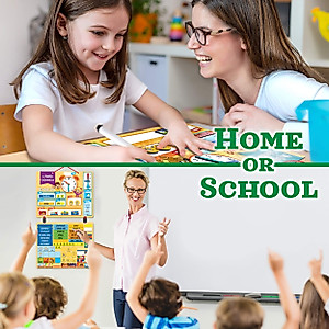 Kids Daily Calendar magnetic,Hang on Wall or Fridge for Home or School.