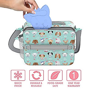 Bentgo® Buddies Reusable Ice Packs - Slim Ice Packs for Lunch Boxes, Lunch Bags, and Coolers - Multicolored 4-Pack (Puppy)