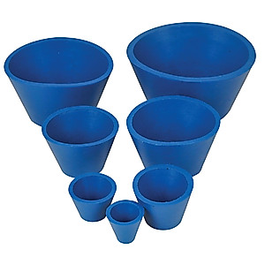 EISCO 7 Piece Filter Adapter Tapered Cones Set - Designed for Use with Buchner Funnels - Multiple Sizes - Neoprene Rubber