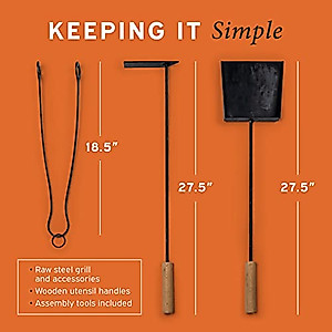 Hickory Summit argentine grill - argentinian gaucho grill - santa maria grill - argentinian parrilla set with all tools included