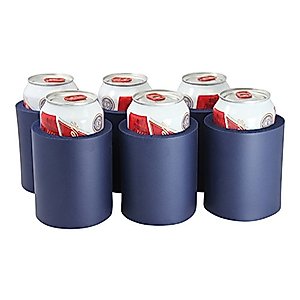 Pinnacle Mercantile Beer Can Coolers Thick Insulators Foam Non-Collapsible Navy Blue Set 6 …